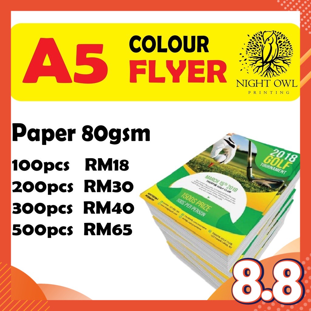 Flyer Printing A5 80gsm simili paper | Shopee Malaysia