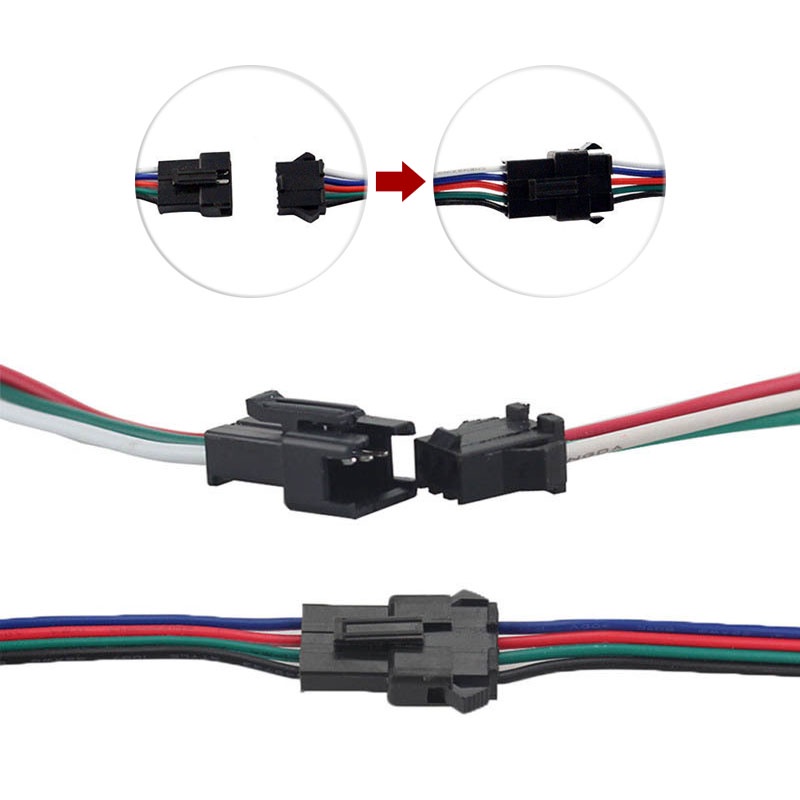 New 5Set 30cm JST SM 2P 3P 4P 5P 6P Motorcycle Automobile Quick Connect Wire Connector Male and ...