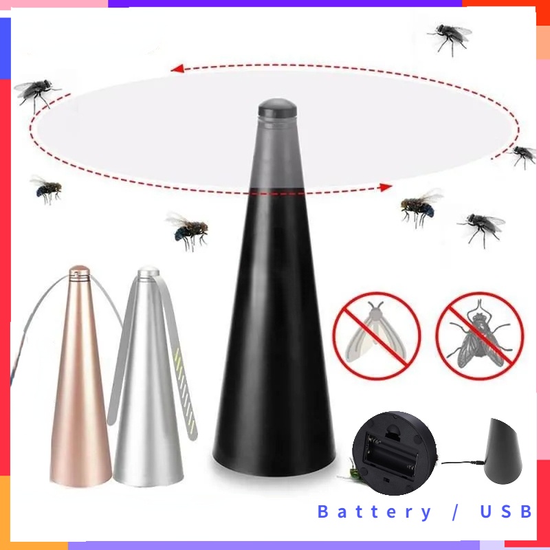 Battery/USB Fly Repellent Fan Electric Outdoor Pest Penghalau Lalat ...