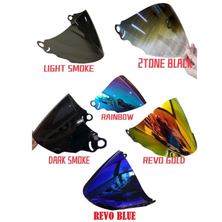ARC Ritz HELMET Visor Siang Malam REVO GOLD /2 TONE BLACK / Rainbow ...