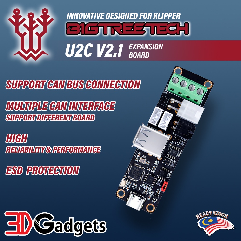 BIGTREETECH U2C v2.1 Expansion Board for Klipper FDM 3D Printer | Shopee Malaysia