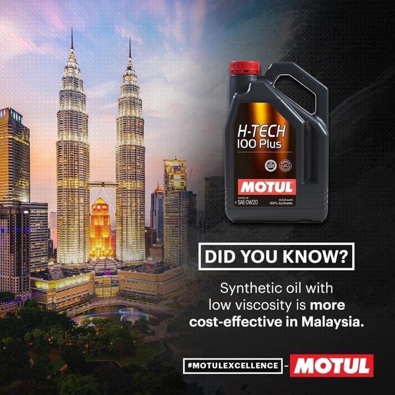 MOTUL H-TECH 100+ 0W-20 fully synthetic engine oil (4 liter) for ...