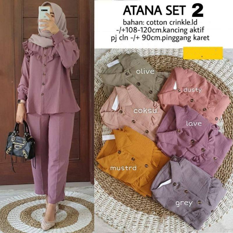 Best Selling!! Atana One Set Women's Suit Crinkle Airflow Premium ...