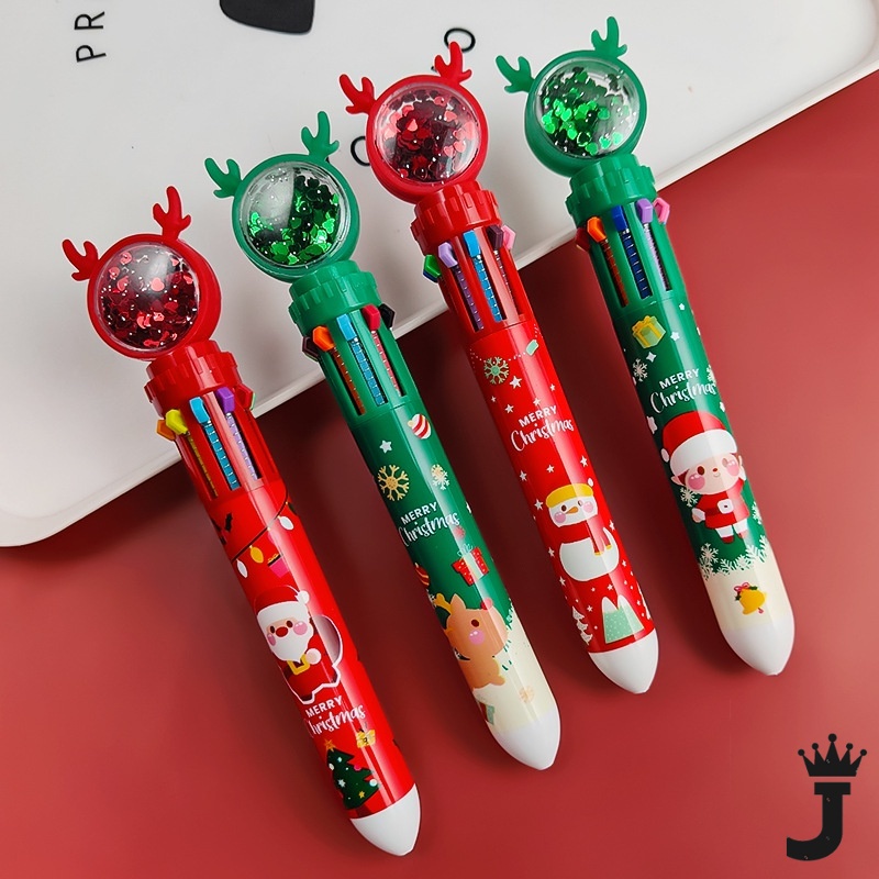 JK Cute Christmas Santa Claus 10 Colors Ballpoint Pen Kawaii ...