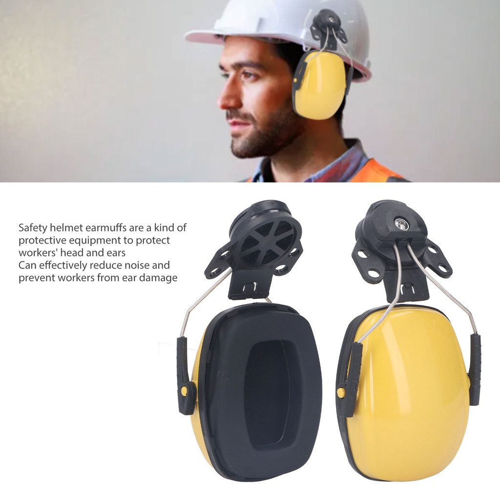 1 Pair Safety Helmet Earmuff Noise Reduction Hearing Protection For ...