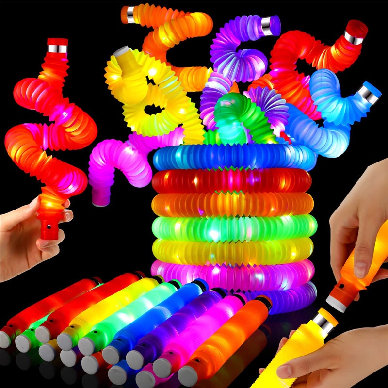 Pop Tubes Party Favors for Kids Sensory Toys Toddlers LED Light Up ...