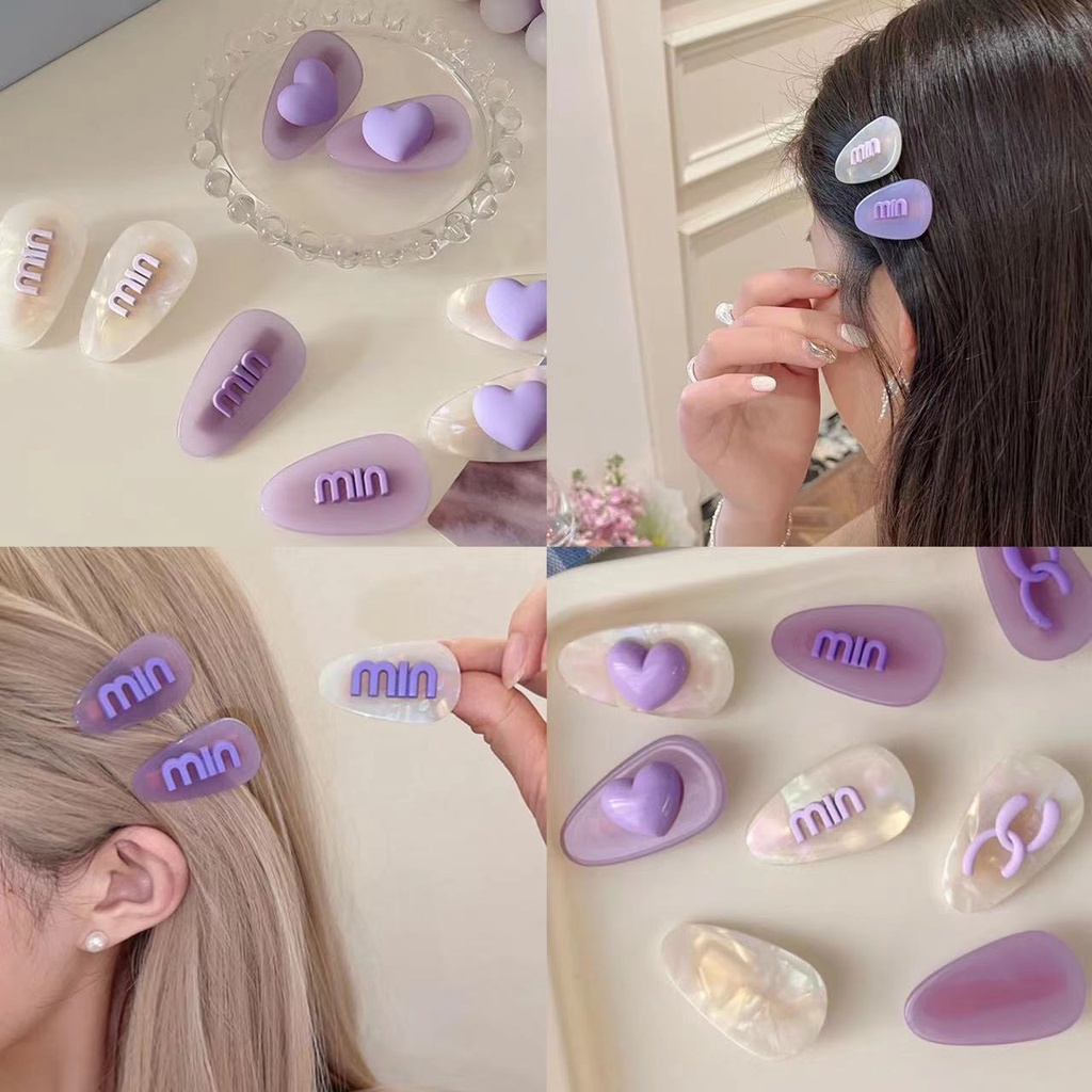 Creamy Purple Hair Clip Bangs Side Clamp the Front of the Forehead Hair ...