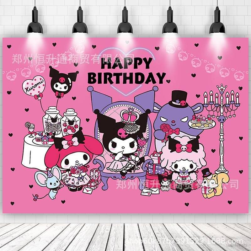 NS3 Kuromi theme Birthday backdrop banner party decoration photo ...