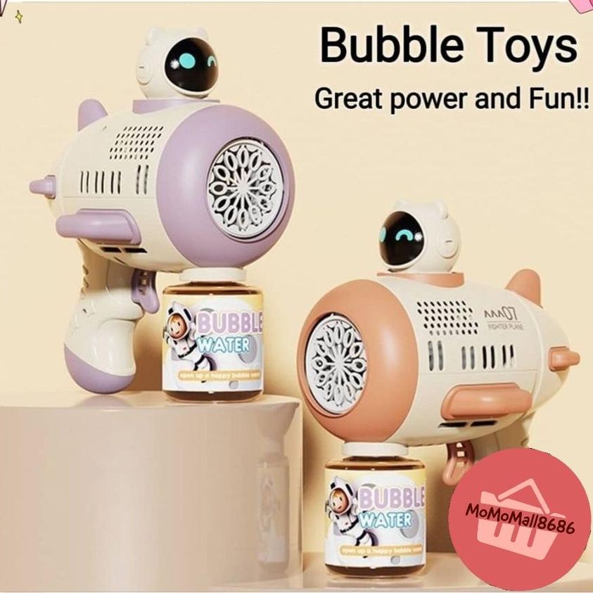 Space Astronauts Bubble Gun Toy Children's Automatic Lighting Aircraft ...