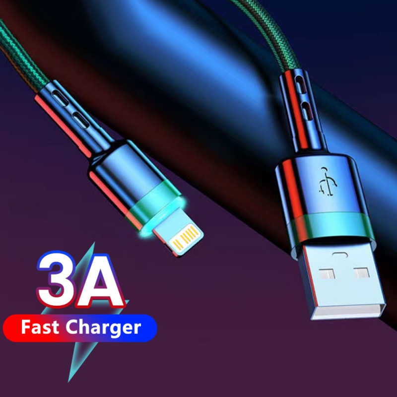 3A Fast USB Data Cable For iPhone 14 13 12 pro max Quick Charge Mobile ...