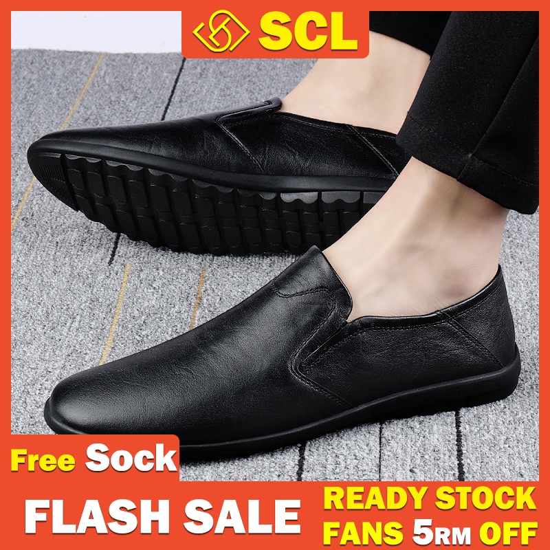 SCL Ready Stock Men's Simplicity Loafers Cow Leather Shoes Driving ...