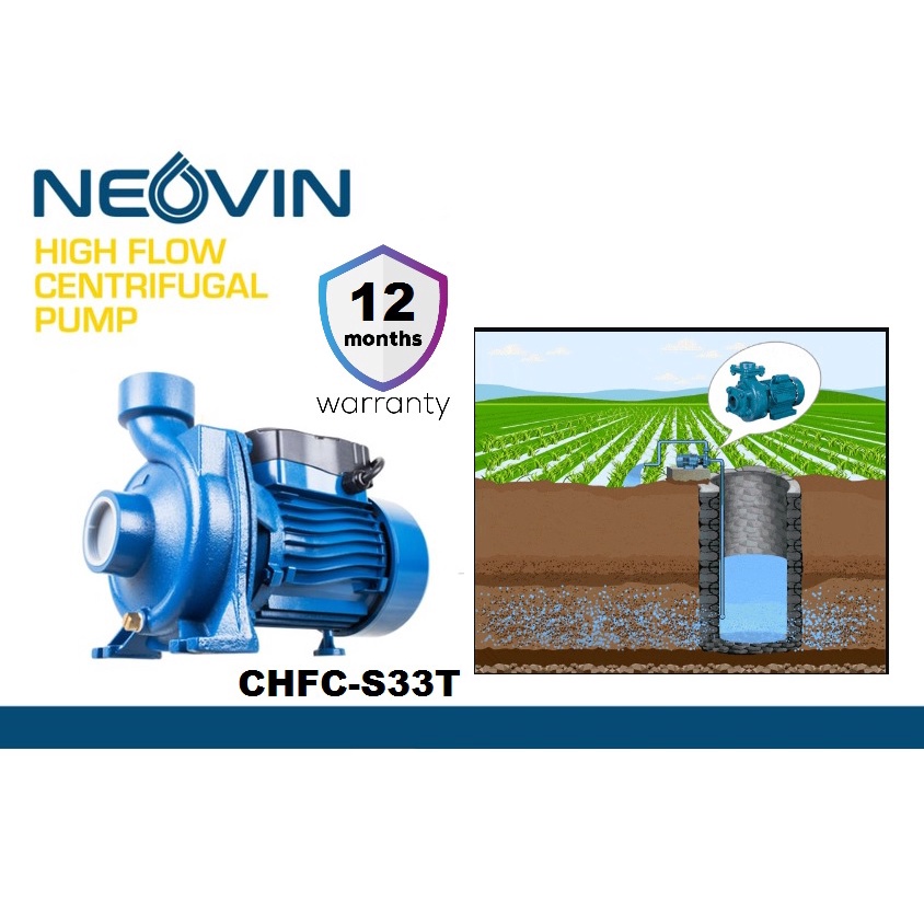 Neovin CHFC-S33T (2.0HP) 3-Phase 3-inch High Flow Centrifugal Pump ...