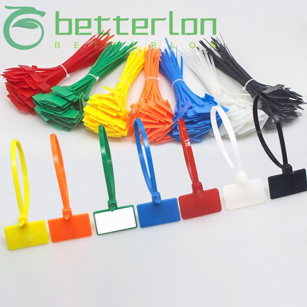 BETTER-LONTIME 100pcs Cable Ties Plastic Label Mesh Wire Marker Tag ...