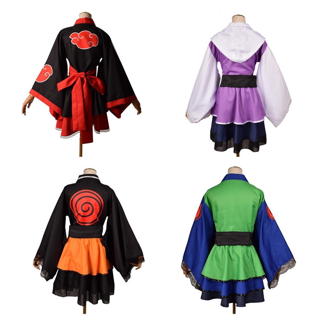 Naruto Adult Japanese Kimono Cosplay Kids Akatsuki Cloud Print Uchiha ...
