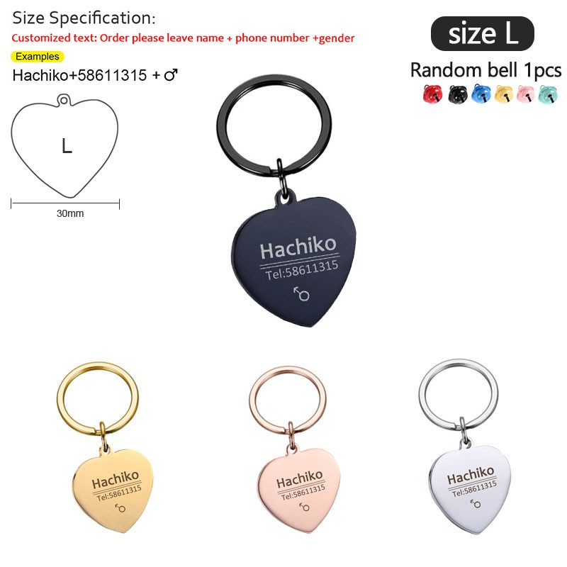 NEW Customized Dog Tag With Bells Dog Collar Pendants Cat Tag Cat ...