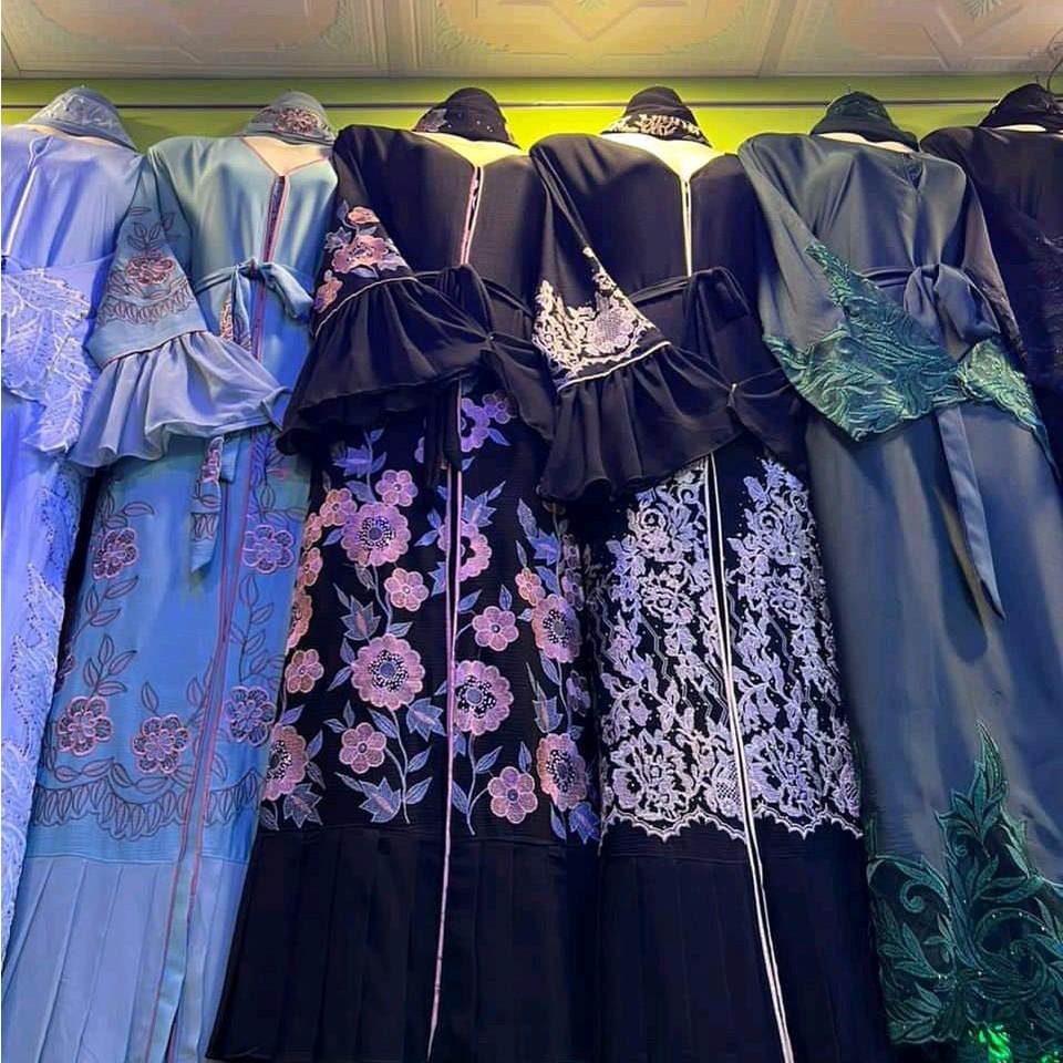 Abaya Jubah Raya Muslimah Madinah Mekah Arab Viral Murah 3D Geometri ...