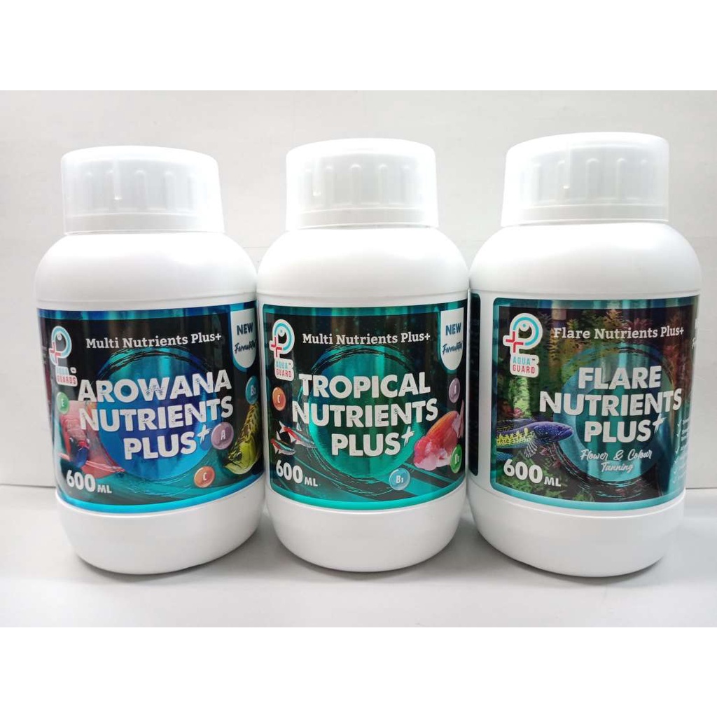 Aqua Guard 600ml Arowana Nutrients Plus / Flare Nutrients Plus / Tropical Nutrients Plus ...