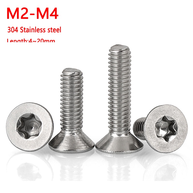 GB2673 M2 M2.5 M3 M4 304 A2-70 Stainless Steel Six-Lobe Torx Flat Countersunk Head Screw Bolt ...