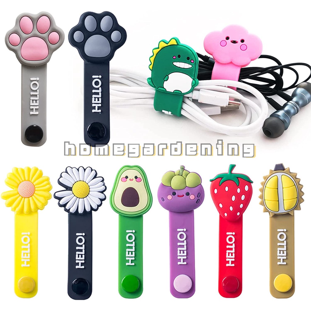 Cartoon Fruit Cable Winder Multifunction Organizer Protector Bookmark ...