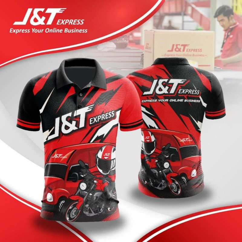 JERSI J&T EXPRESS PEKERJA COURIER / Baju JnT Penghantar Barang | Shopee ...