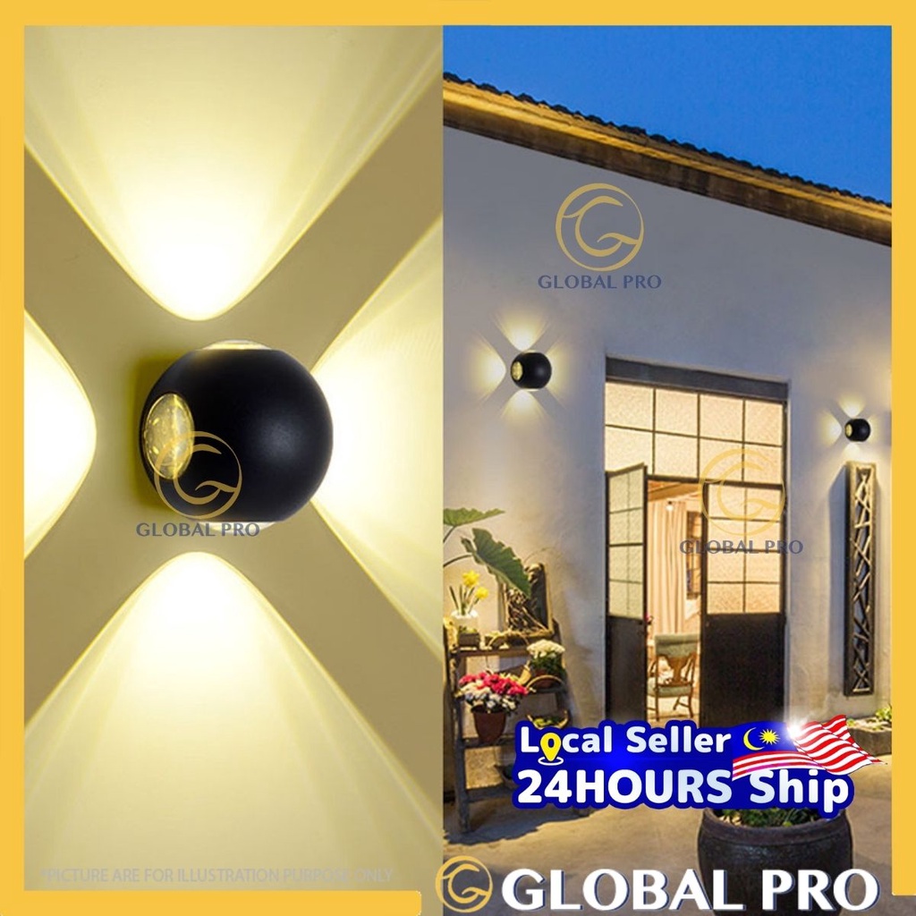 4 Side Indoor / Outdoor Up Down Wall Light Lampu Dinding Courtyard ...