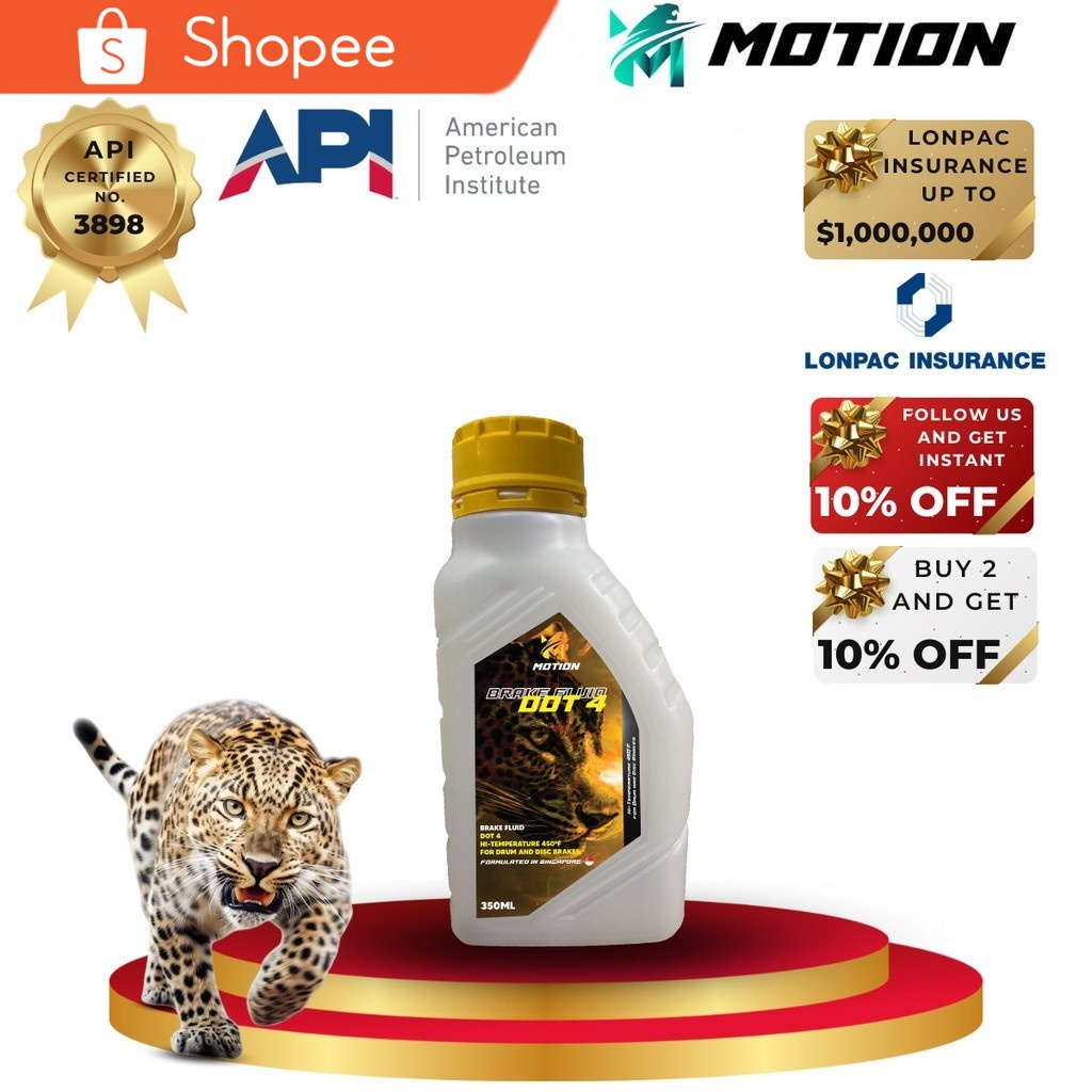 MOTION Super Heavy Duty Hi-Temp BRAKE FLUID OIL DOT 4 350ML | Shopee Malaysia
