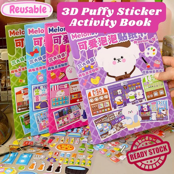 3D Puffy Sticker Activity Book For Kids Early Learning Educational Toys ...