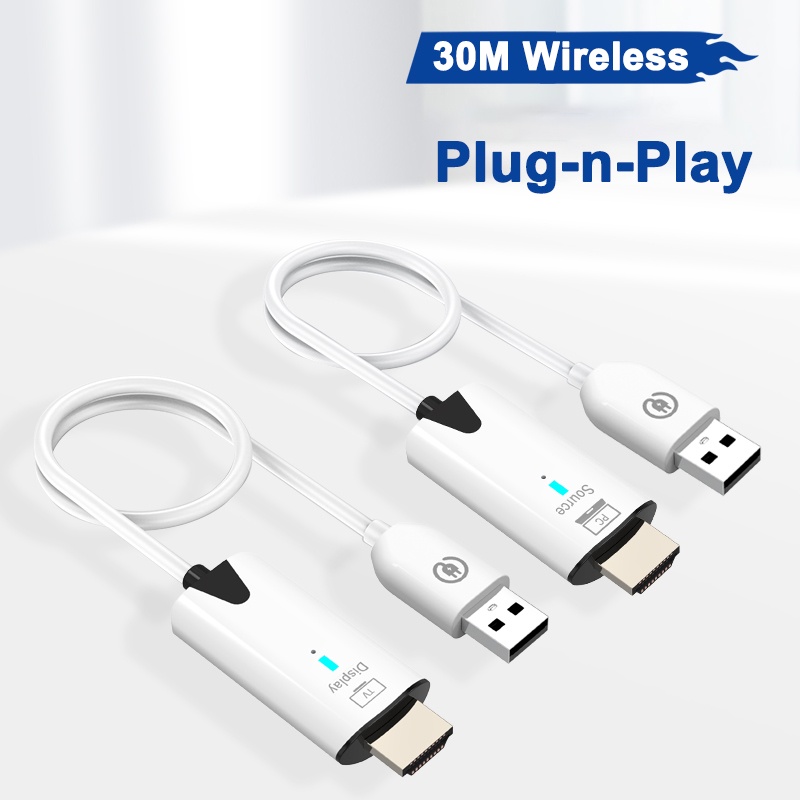30M Wireless HDMI Extender Audio Video Share Cable Wireless Transmission Transmitter and ...