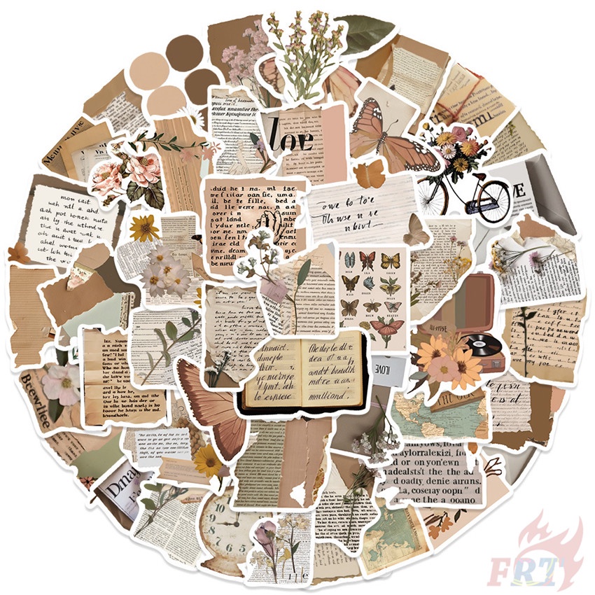 50Pcs/Set Retro Broken Journal Art . Vintage Newspaper Series 01 ...
