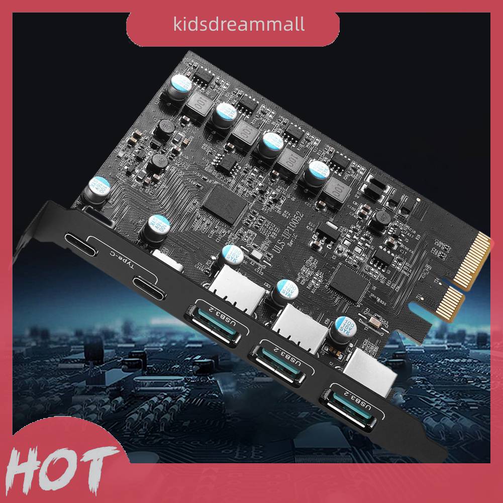 PCIe X4 To USB 3.2 Card 20Gbps Expansion Add on Card 3x USB3.2 and 2x ...