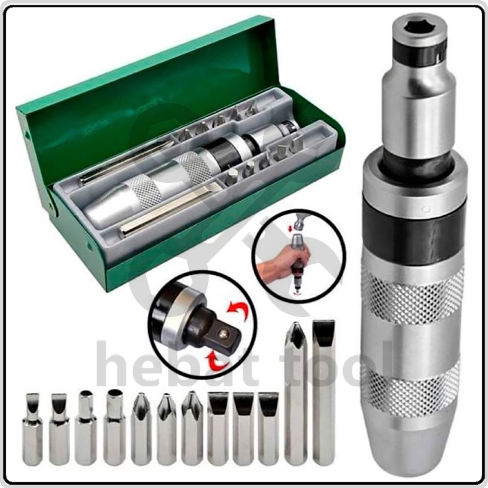 1/2" Manual Impact Driver Reversible Drive Bit Set Portable Automotive ...