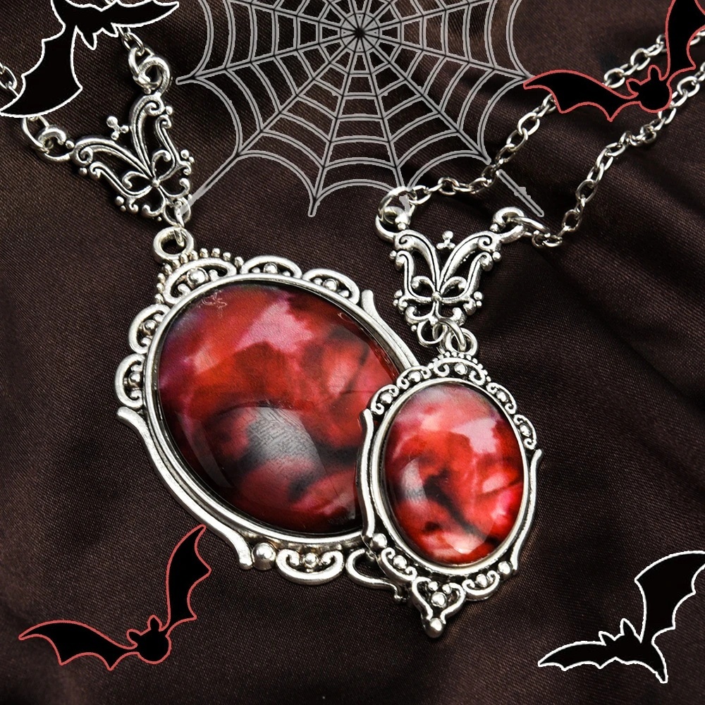 Vampire Embossed Witch Butterfly Chains Chain Necklace Blood Red Quartz ...