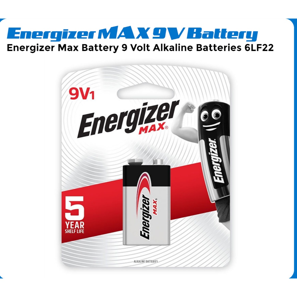 Energizer MAX 9V Battery 9 Volt Alkaline Batteries 6LF22 | Shopee Malaysia