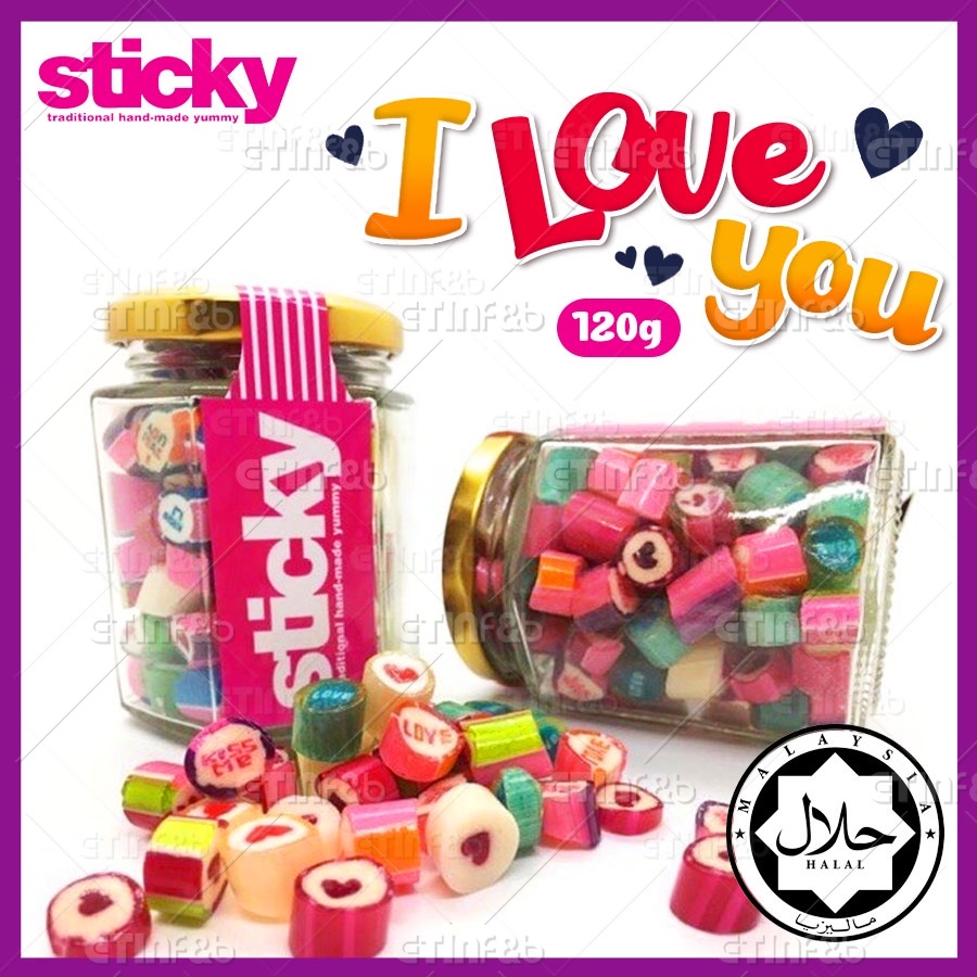 STICKY CANDY GULA-GULA VIRAL STOK SEDIA Thank You Happy Birthday Gift I ...