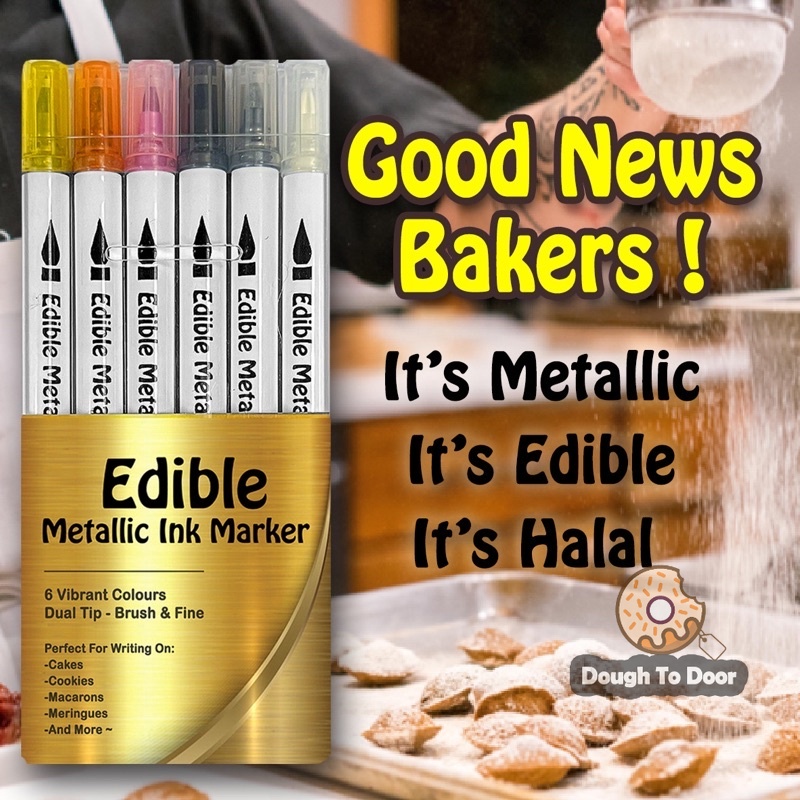 Metallic Edible Marker Pen Halal Food Marker Pen Halal Cake Pen Baking ...