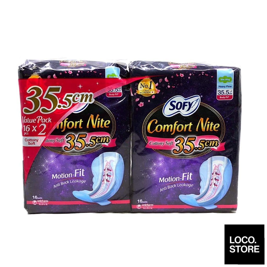 Sofy Body Fit Comfort Nite Slim Wing 35.5cm 16s Twin Pack | Shopee Malaysia
