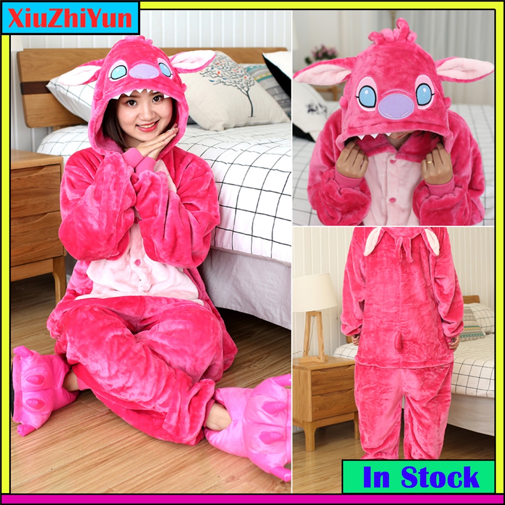 Kigurumi Stitch Wolf Pikachu Bear Cartoon Animal Cosplay Costume Flannel Pajamas | Shopee Malaysia