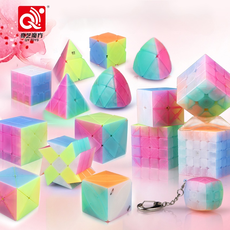 Qiyi Jelly Cube 2x2 3x3 4x4 Pyramid Speed Cube Triangle Cube Magic Cube ...