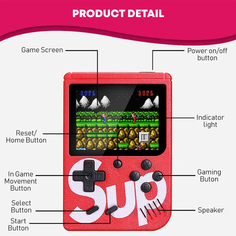 400 in 1 Original Retro Mini Gameboy Game Console Built in 400 Games AV ...
