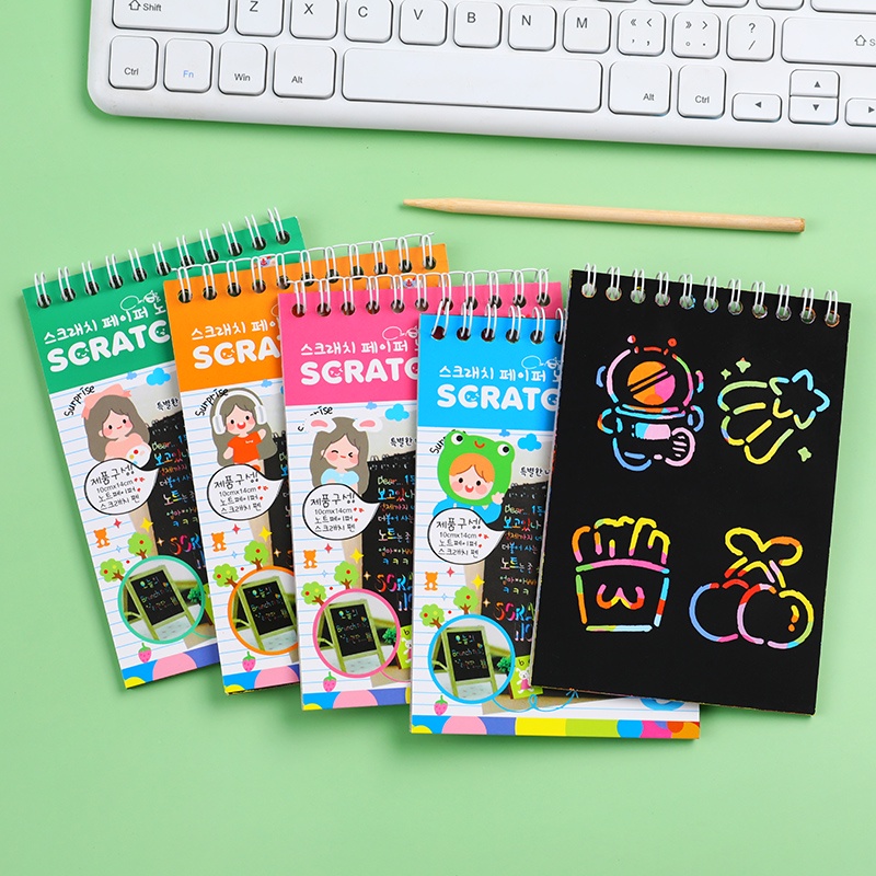 10 Sheets Cartoon Colorful Doodle Sketch Books Children double-sided ...