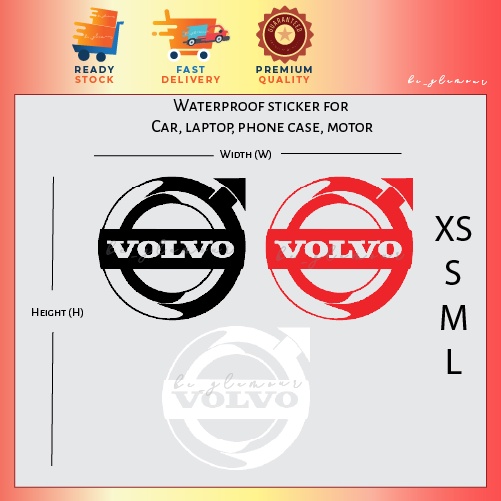 Volvo car lorry bus sticker reflective xc40 xc90 xc60 stiker Kereta ...