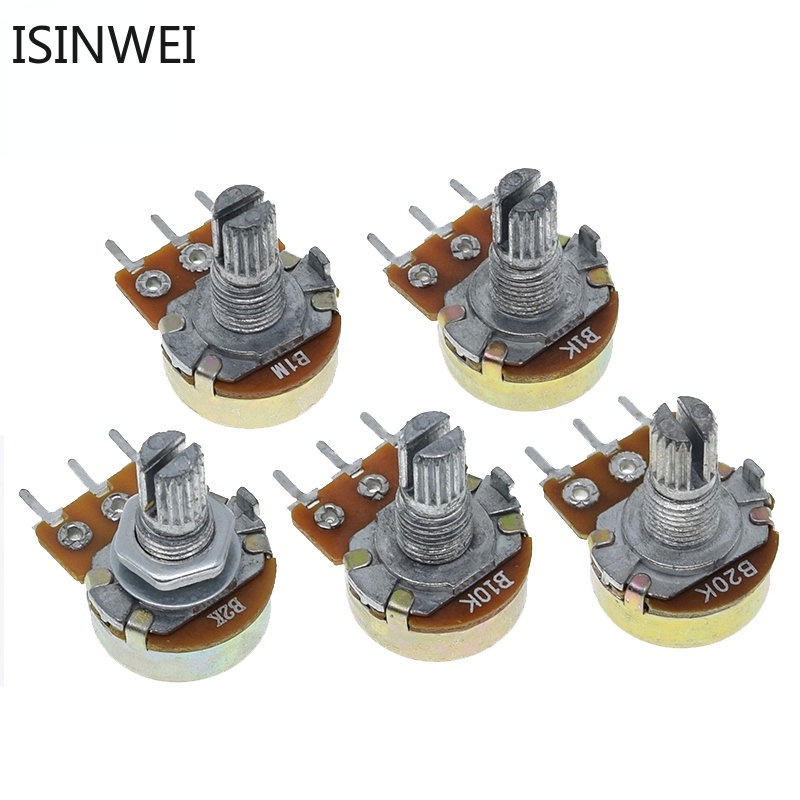 Potentiometer Resistor 1K 2K 5K 10K 20K 50K 100K 500K 1M Ohm WH148 ...