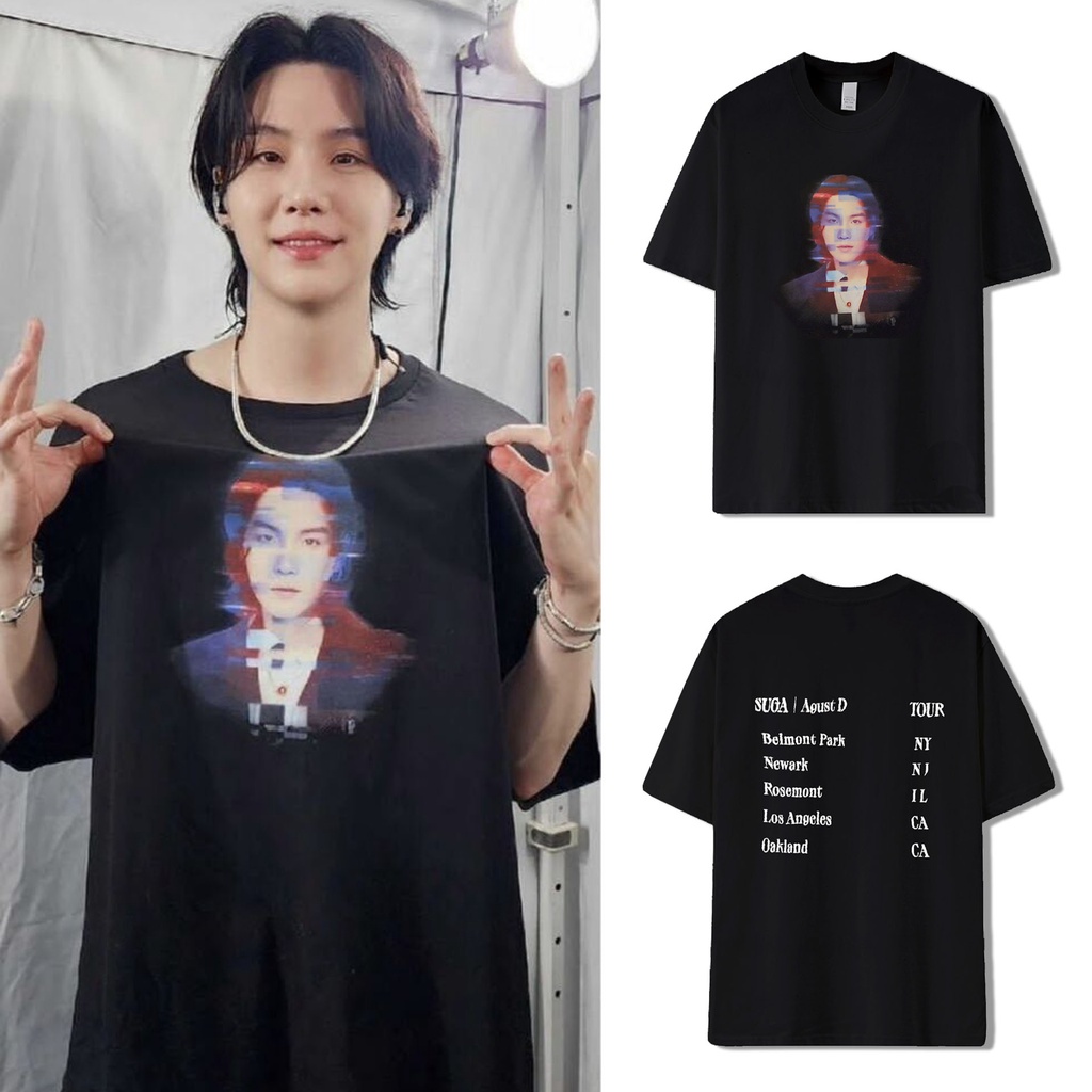 KPOP BANGTAN YOONGI SUGA AGUST D TOUR D-DAY Merch Cotton T-shirt Plus ...