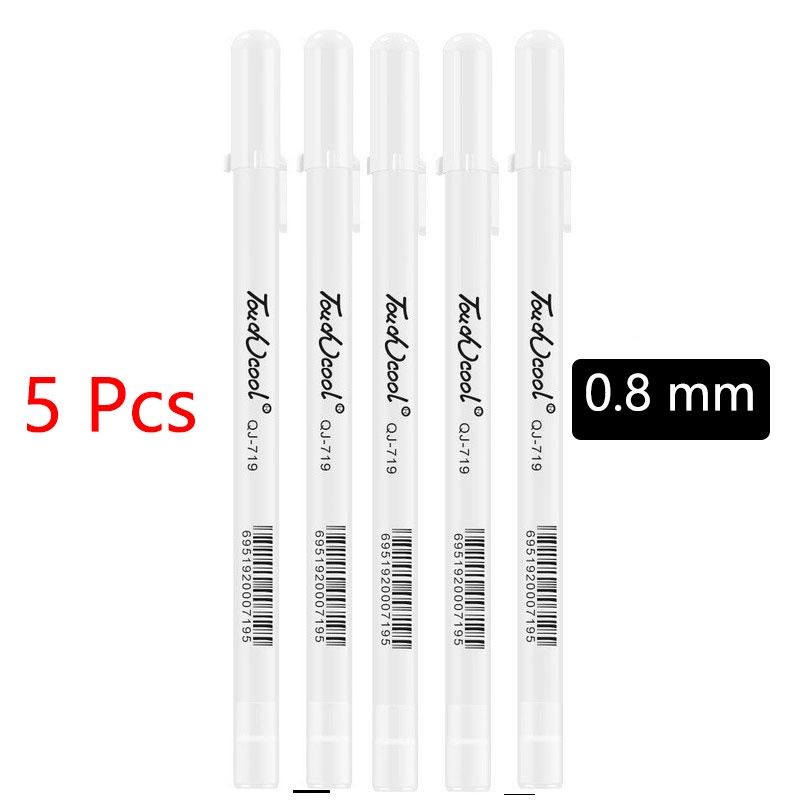 White Marker Pens 0.8/1.0/2.0mm Oily Permanent Pen Waterproof White Gel ...