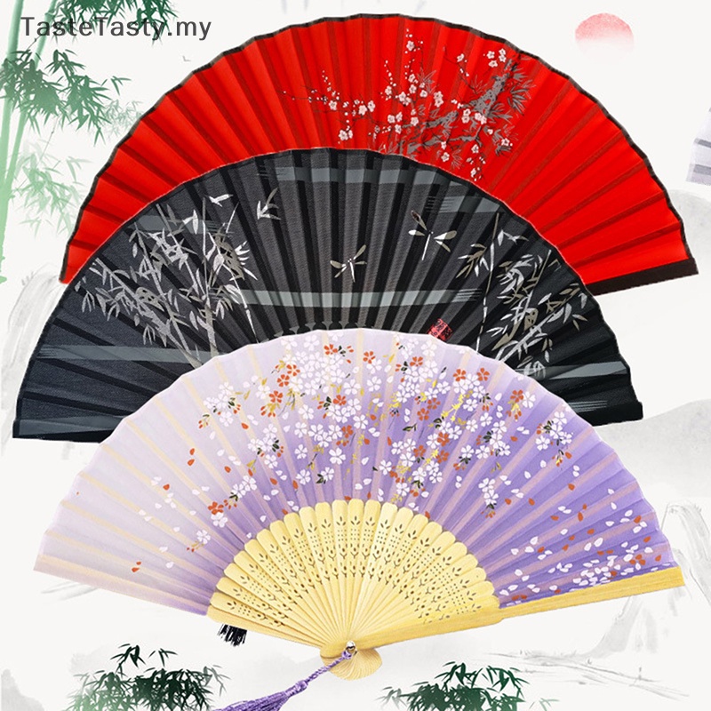 TasteTasty Vintage Chinese Style Folding Fan hand fan Shank Classical ...