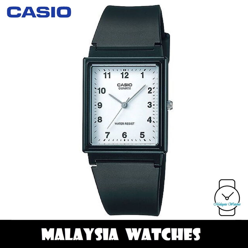 (100% Original) Casio MQ-27-7B Classic Quartz Analog White Dial Black Resin Case & Strap Watch ...