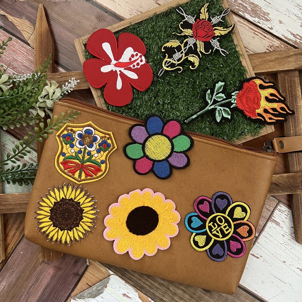 Flower Bouquet Iron On Embroidered Arm Clothes Decoration Hat Bag Denim ...