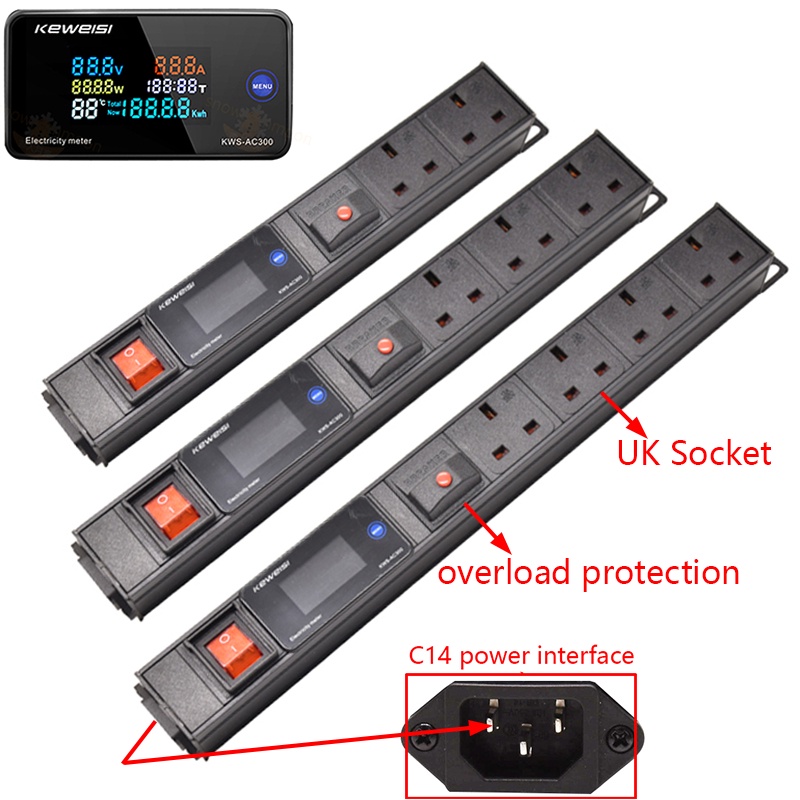 PDU power distribution unit ,2-12 Ways UK extension socket surge protection power strip,with ...
