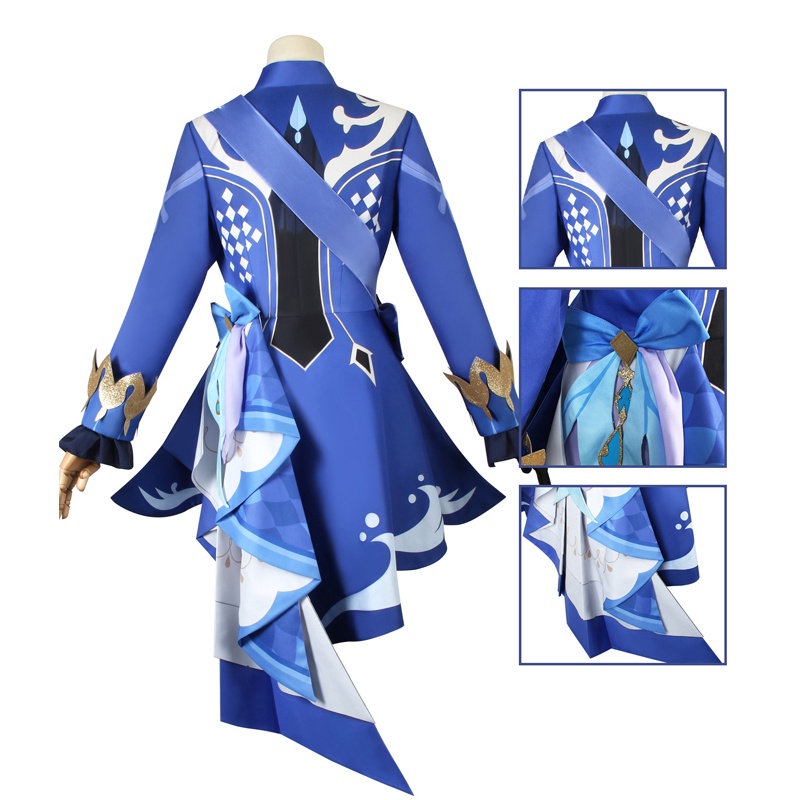 Genshin Impact Fontaine Character Focalors Cosplay Costume Full Set ...