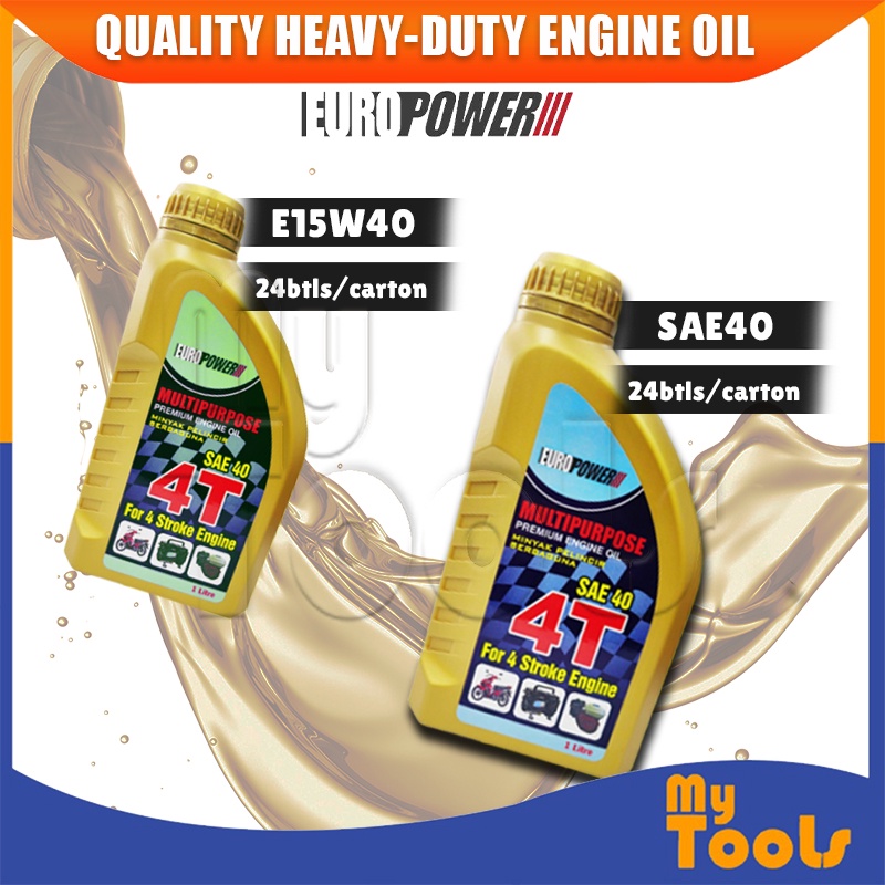 Mytools EUROPOWER 4T Heavy Duty Engine Oil E15W40 / SAE40 (1 Liter ...